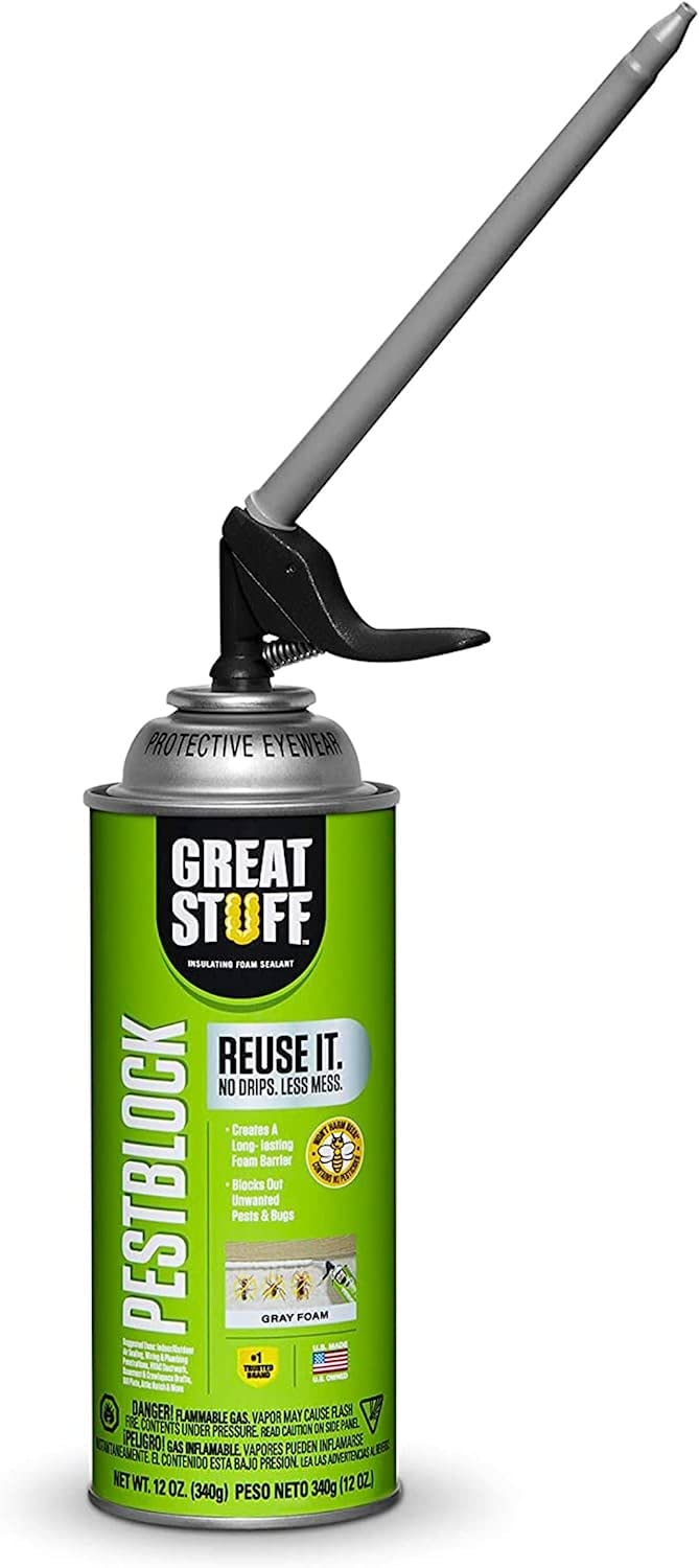 Great Stuff Pestblock Smart Dispenser - 3 Pack (3 x 12oz), Cans Off-White Spray Foam sealant for House/Home