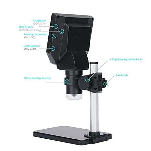 XDCHLK Electronic USB Microscope 1-1000X Digital Soldering Video Microscopes 4.3" LCD Magnifying Camera Metal Stand Magnifier