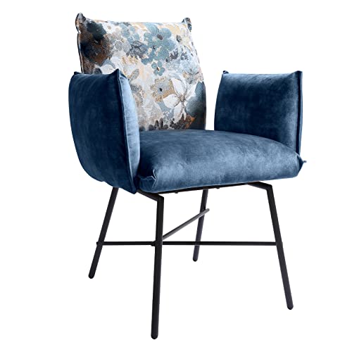Zerifevni Armchairs Comfortable Desk Chair, Upholstered Modern Living Room Chair, Home Office Chair (Blue)