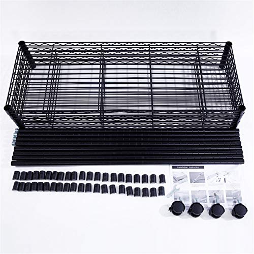 GAJUST 35.43" L×13.78" W×65" H Wire Shelving Unit Storage Cart Metal Shelf Rolling Utility Cart 176Lbs Capacity with 5 Tier Casters Adjustable,Black