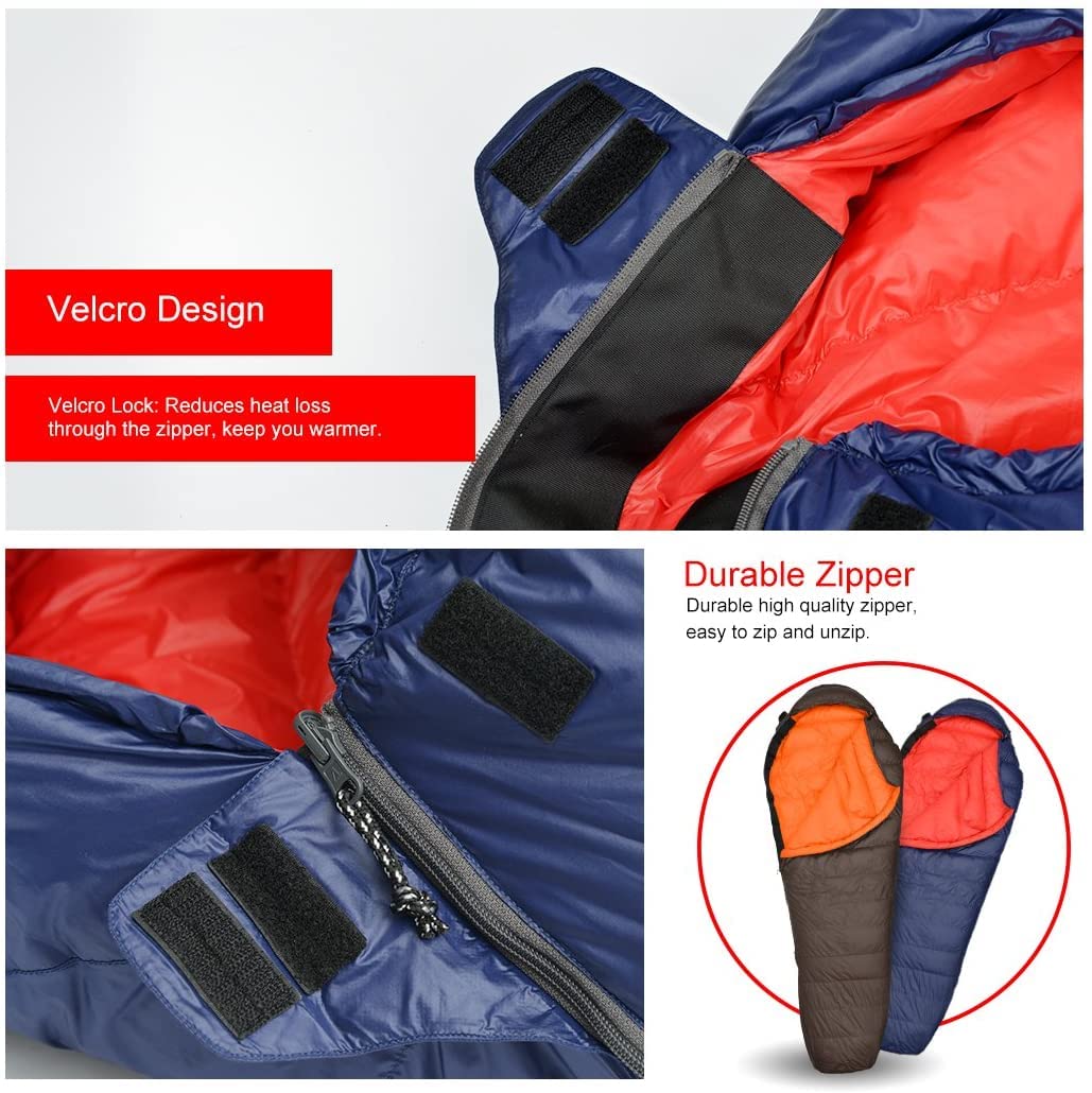 HOUXIAN Sleeping Bag - Camping, Hiking, Backpacking Sleeping Bag - Single Person Compact Lightweight Sleeping Bag for Adults with Compression Sack - Warm and Cold Weather Sleep Bag, blue (10323-HOU)