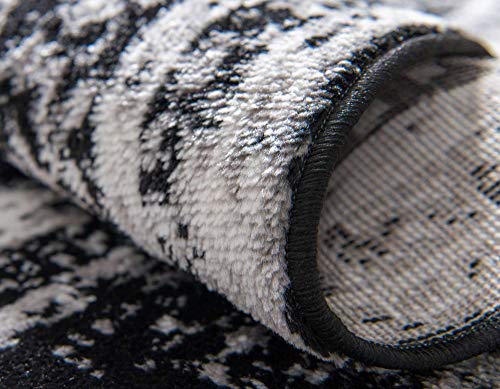 Unique Loom Sofia Collection Area Rug - Salle Garnier (6' 1" x 9' Rectangle, Black/ Ivory)