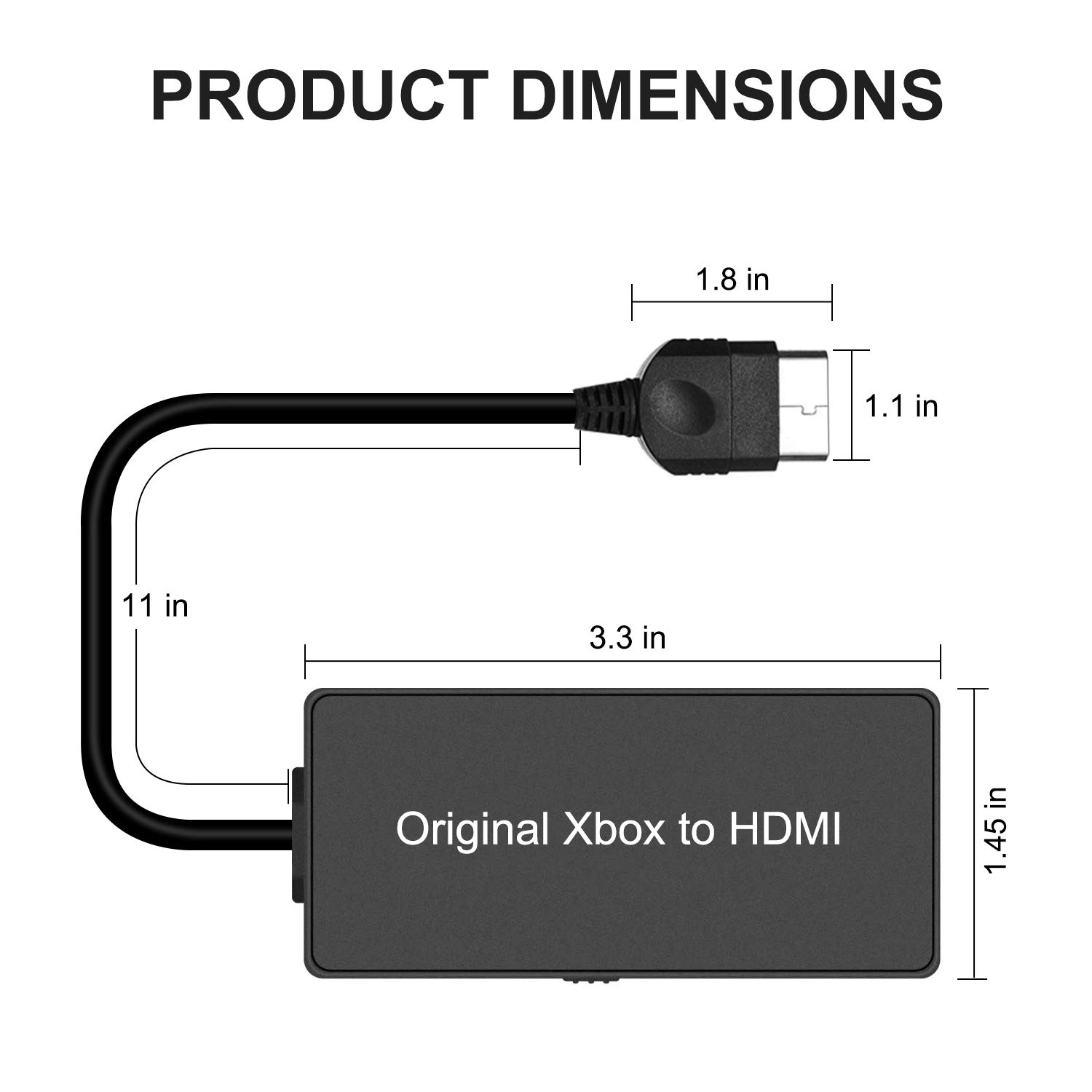 HD Link Cable for Original Xbox Original Xbox HDMI Converter Automatically Detects and Converts YPbPr Component Signal to 480i/720p Output(100% Improved Picture Quality)