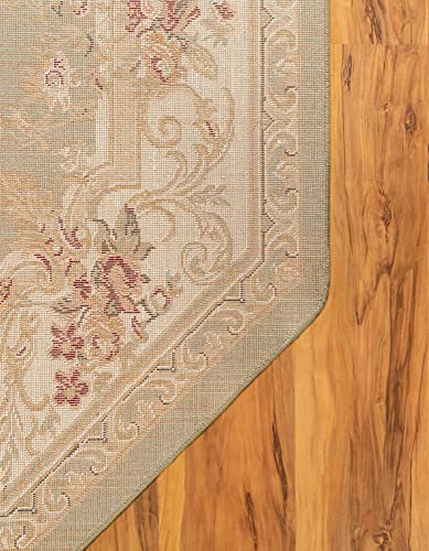 Unique Loom Versailles Collection Traditional Classic Floral Motif Area Rug (5' 0 x 5' 0 Octagon, Green/Ivory)