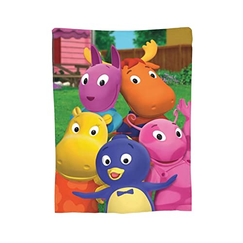 Pobecan The Anime Backyardigans Blanket Throw Blankets Ultra Soft Flannel Lightweight Throws for Couch, Bed,All Seasons Use 50"x40"