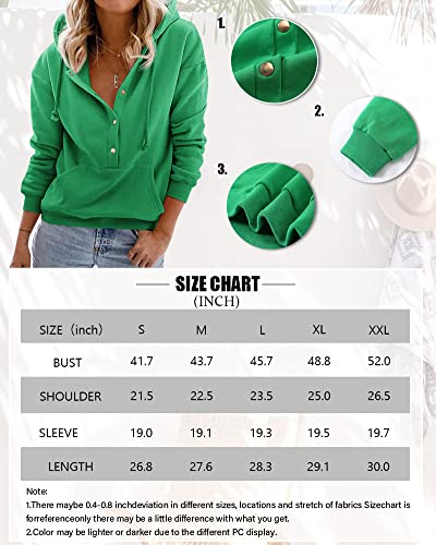 Shaeueak Women Hoodies Lightweight V Neck Sweatshirts Long Sleeve Shirts Loose Fit Sweaters Size Medium Grey