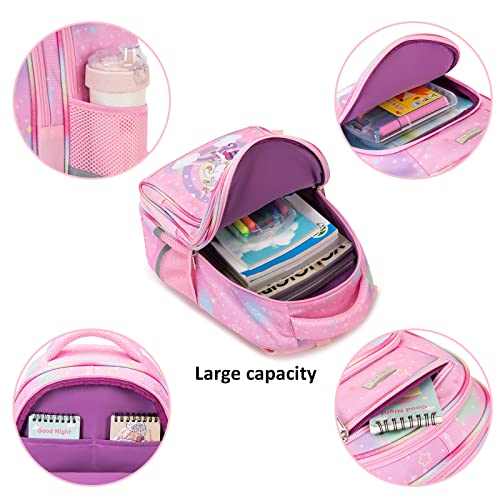 Robhomily Girls Backpack Unicorn Backpack for Elementary Kindergarten Pink Kids Backpack for Girls School Backpack Lightweight Bookbags