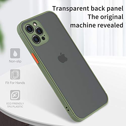 PIGLULOO Phone case Compatible with iPhone 13 Pro Max,Made of TPU+PC Hybrid Material, Anti-Fall and Anti-Collision, Lens Protection,Green Case