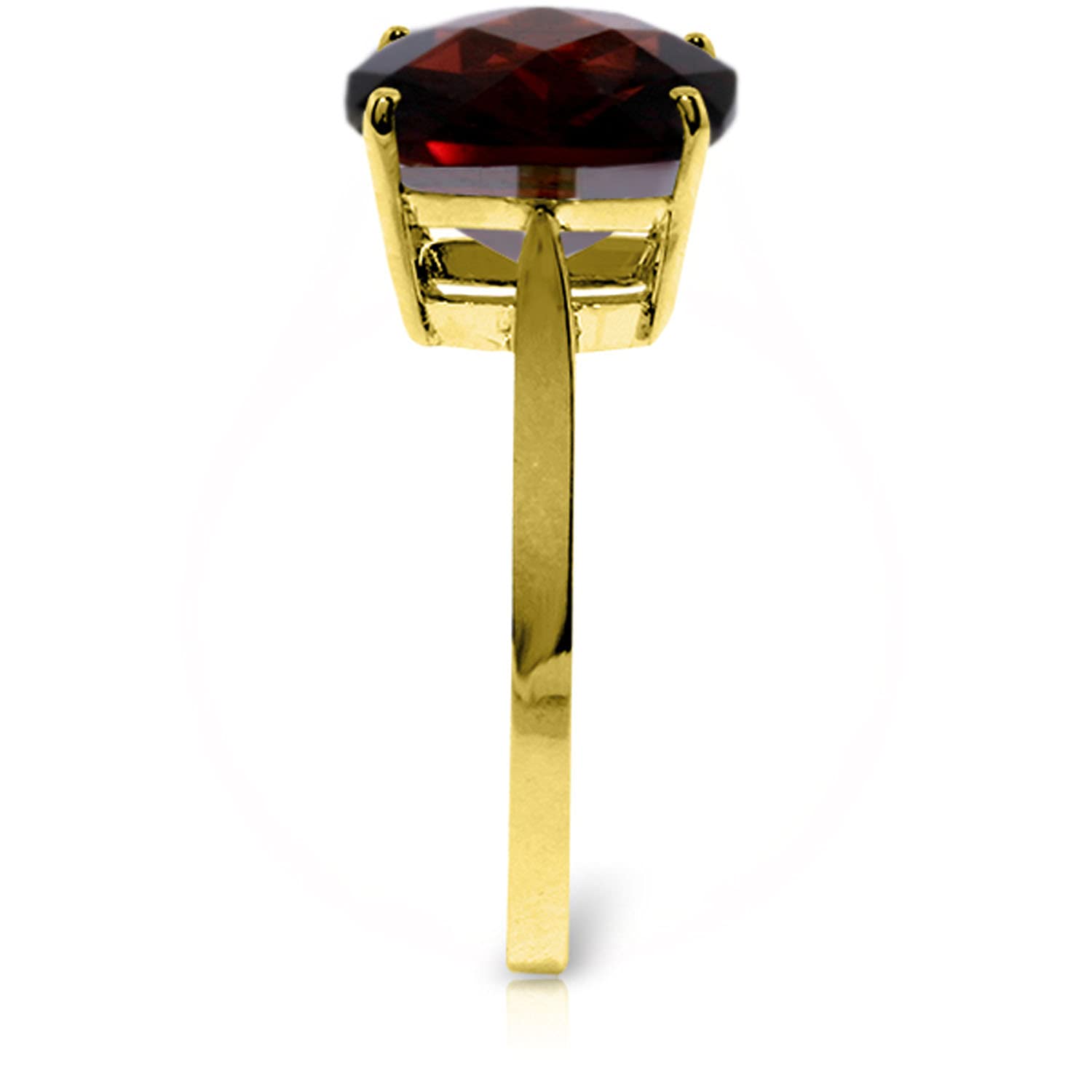 Galaxy Gold GG 14k Solid Yellow Gold Ring with Natural Checkerboard Cut Garnet - Size 8.0