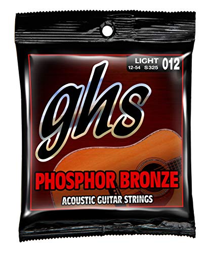 GHS Strings S325 Phosphor Bronze Acoustic Guitar Strings, Light (.012-.054)