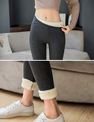Jenkoon Womens Warm Fleece Sherpa Lined Sweatpants Drawstring Athletic Jogger Pant Trousers(Grey-3,XS)