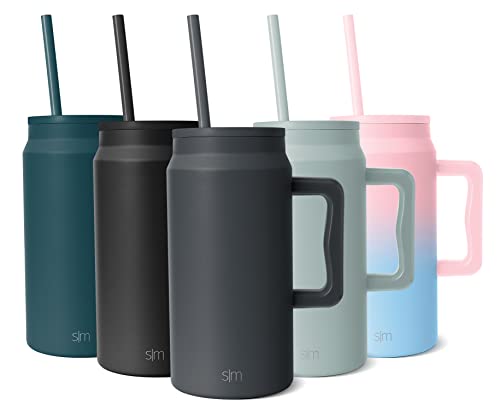 Simple Modern 50 oz Mug Tumbler | 50oz | Graphite & 40 oz Tumbler with Handle and Straw Lid | Insulated Cup Reusable Stainless Steel Water Bottle Travel Mug Cupholder