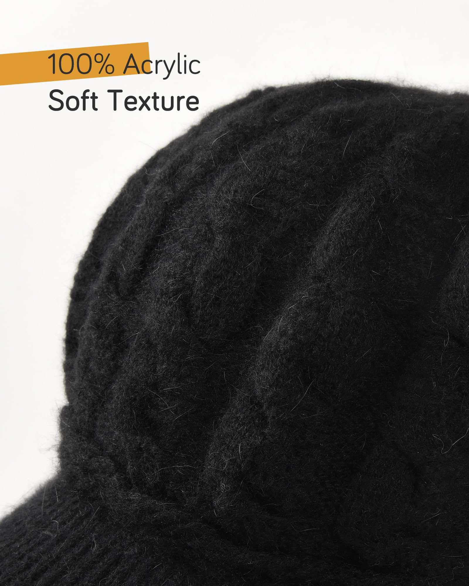 FURTALK Winter Knit Hats with Visor Brim Double Soft Lining for Women Warm Stylish Beanie Hats Slouchy Snow Caps