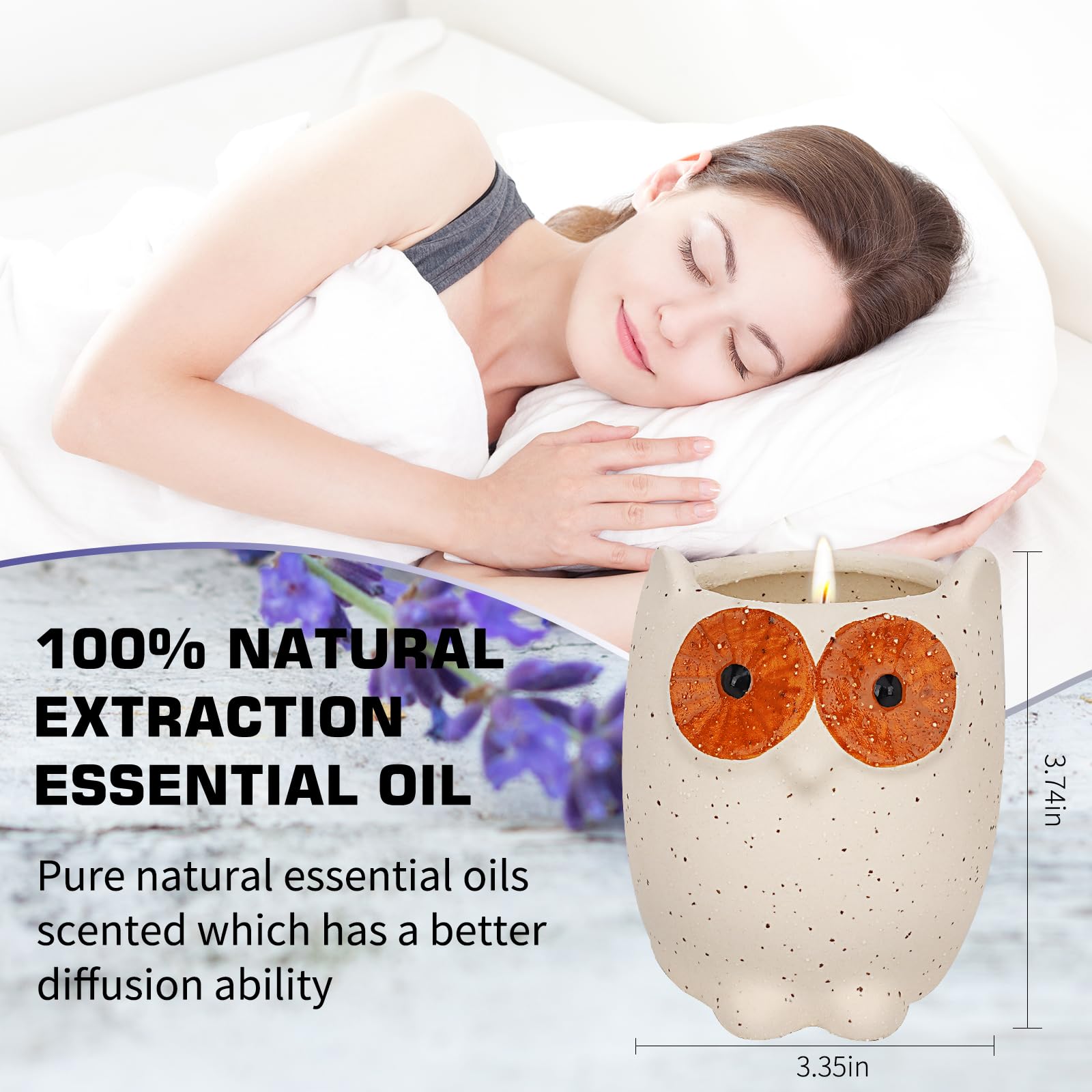 ETAKISH Vanilla Candles Highly Scented, Cute Owl Aromatherapy Candle 30 Hours Burn, Hand Poured Soy Wax Candle Holiday & Birthday Gift for Women, Men
