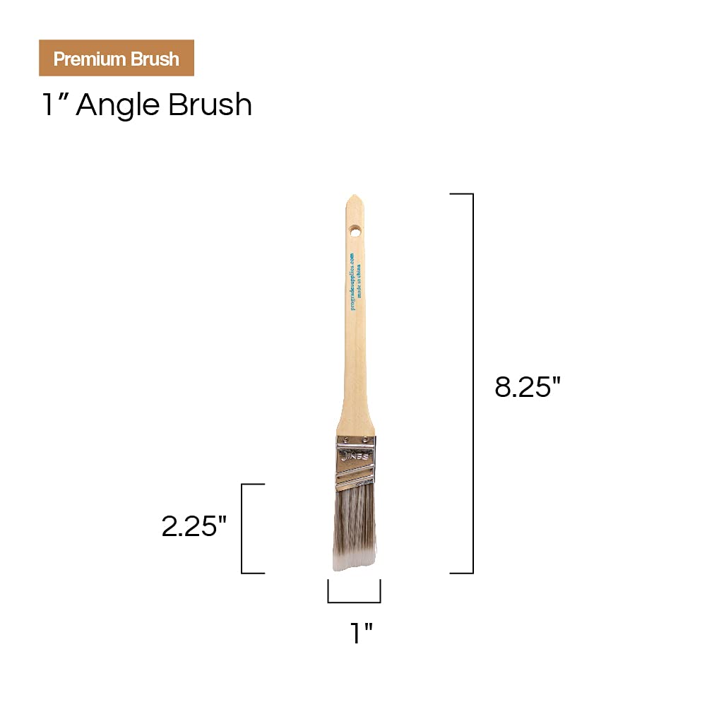 Vermeer Paint Brushes - 6-Pack - 1" Angle Sash Brushes for All Latex and Oil Paints & Stains - Home Improvement - Interior & Exterior Use