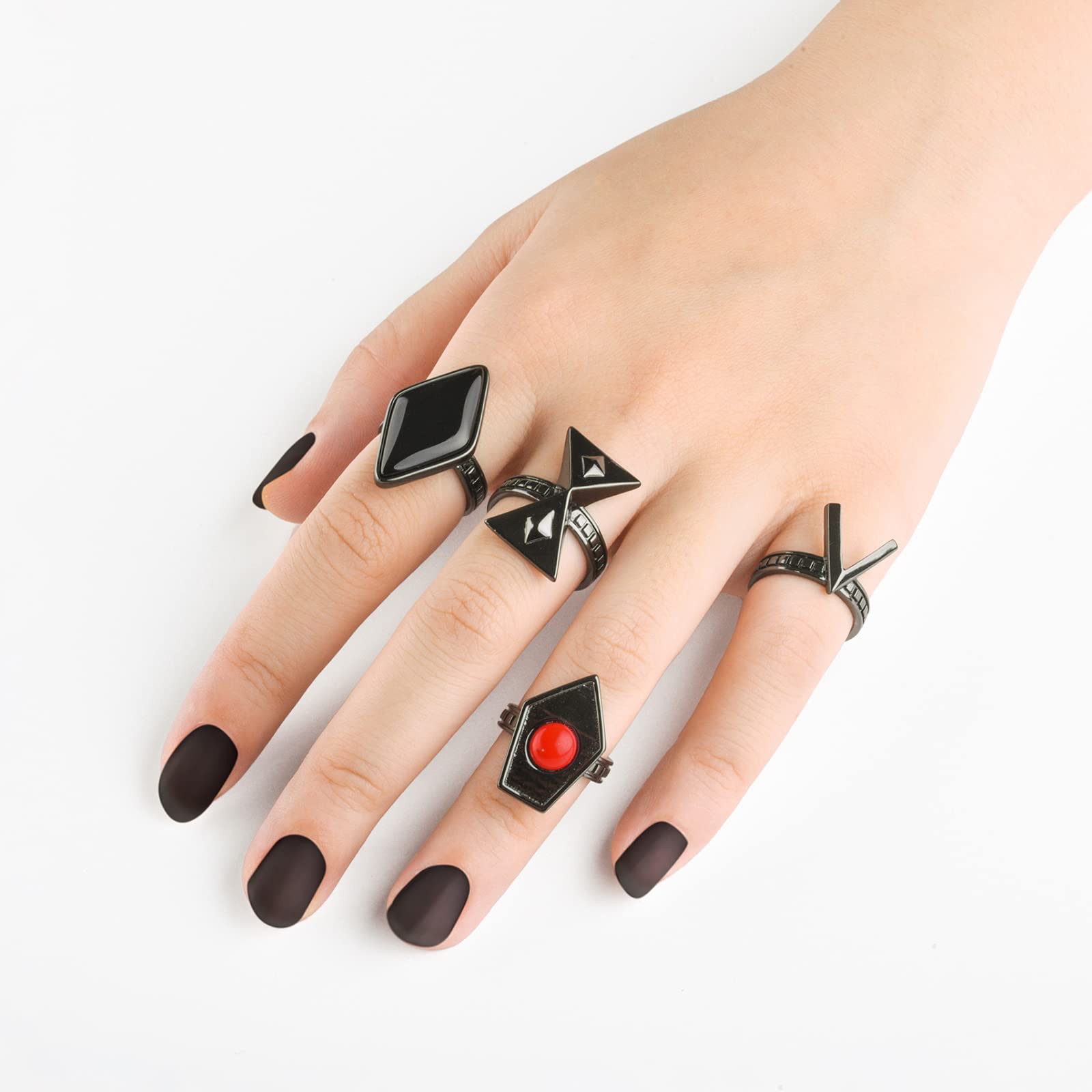 IMAKARA Hu Tao Rings Set Adjustable Copper Jewelry Anime Cosplay Props Accessories