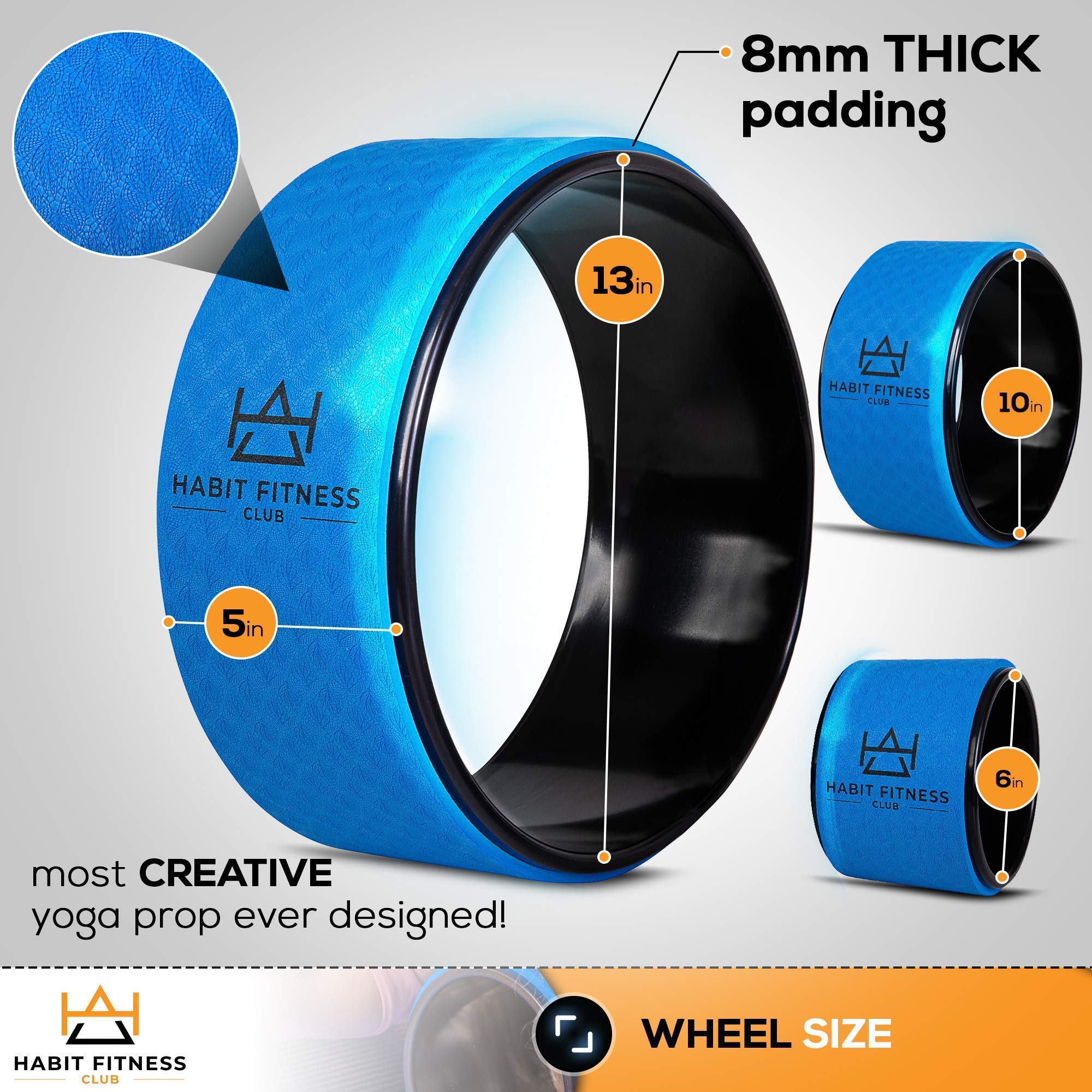 Habit Fitness Club - Yoga Wheel Set (Pro Series)- Best Roller Wheels for Relieving Back Pain, Correcting Posture & Yoga Pose & Stretching Assistant