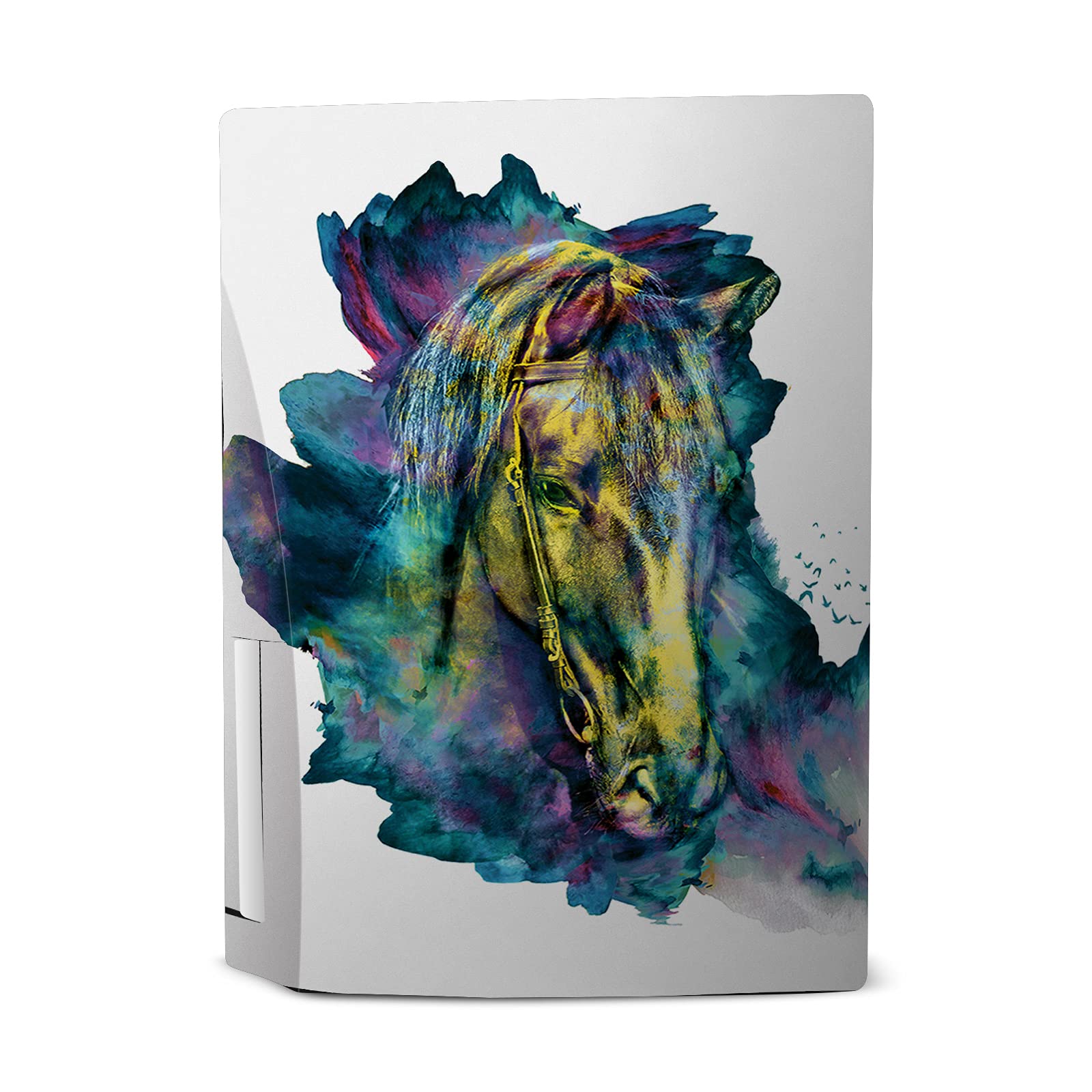 Head Case Designs Officially Licensed Riza Peker Horse Art Mix Matte Vinyl Faceplate Sticker Gaming Skin Case Cover Compatible with Sony Playstation 5 PS5 Disc Edition Console & DualSense Controller