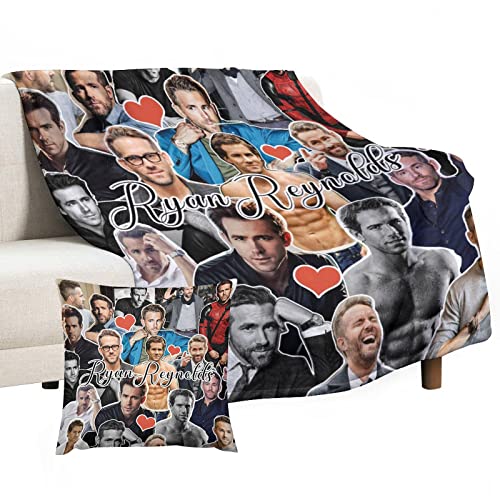 Soft Fleece Throw Blanket with 18"×18" Pillow Case, 3D Print Lightweight 50"×60" Flannel Blanket Warm Plush Blanket for Living Room Bedroom (Cute)