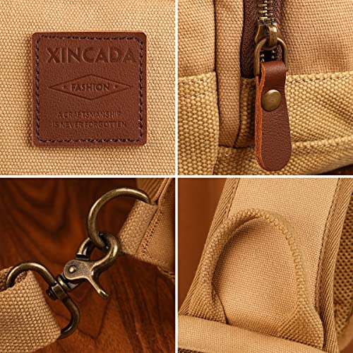 XINCADA Mens Sling Backpack Canvas Shoulder Bag Small Mesenger Bag for Travel