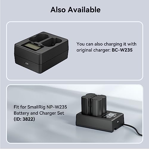 SMALLRIG NP-W235 2400mAh Camera Replacement Battery for Fujifilm X-T5, X-T4, GFX100S, USB-C 2.5H Fast Charging Camera Battery for Fujifilm X-T5, X-T4, X-H2S, X-H2, GFX50S II, VG-XT4, X-S20-4266