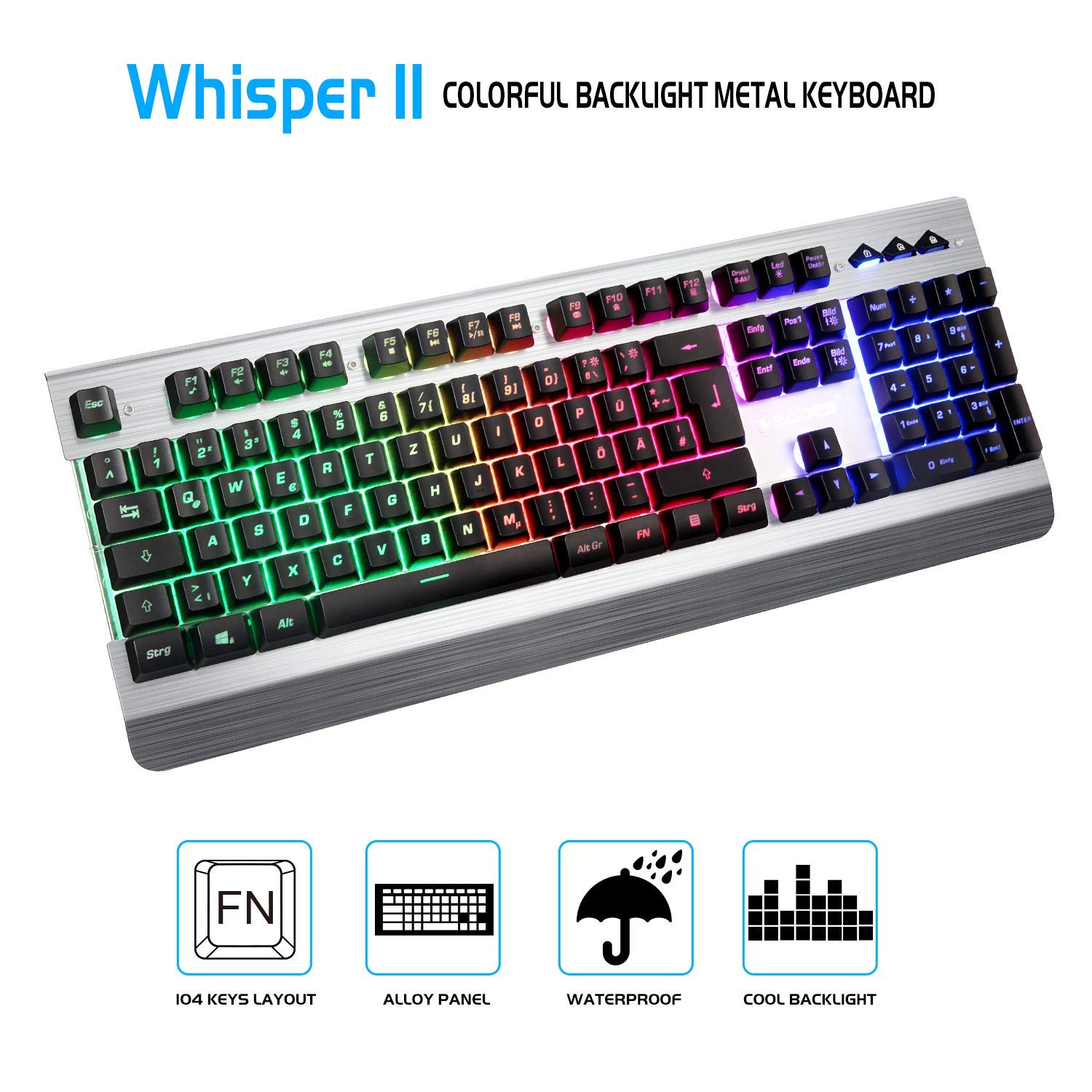 Gaming Keyboard and Mouse Combo Wired LED RGB Backlit,104 Keys USB Ergonomic Wrist Rest Keyboard, 3200DPI 6 Button Mouse for Windows PC & Mac OS (Black)