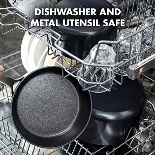 GreenPan SearSmart Hard Anodized Healthy Ceramic Nonstick 10 Piece Cookware Pots and Pans Set, PFAS-Free, Textured Surface, Dishwasher Safe, Oven Safe, Black