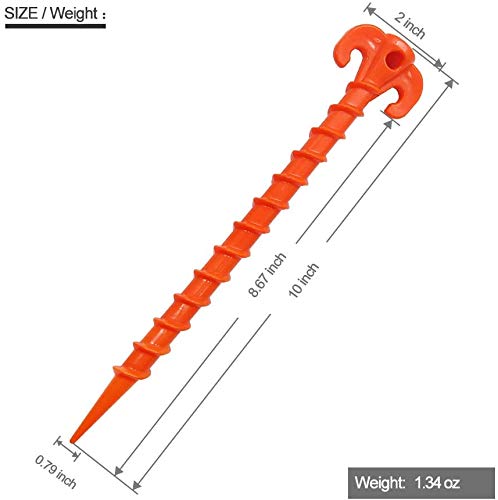 Hovico Tent Stakes,8-Pack,Spiral Ground Anchor Folding Ring for Securing Tents, Canopies, Tarps, Swing Sets, Solid Steel Earth Auger