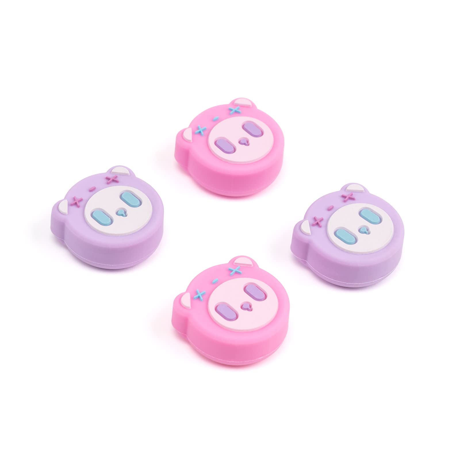GeekShare 4PCS Cute Animal Theme Thumb Grip Caps,Soft Silicone Joystick Cover Compatible with Nintendo Switch/OLED/Switch Lite Only - Gemini Bear
