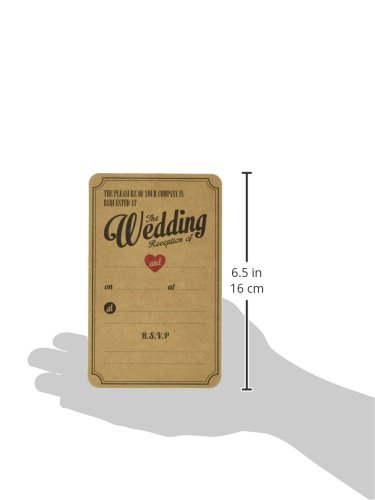 Ginger Ray Vintage Affair Evening Wedding Reception Kraft Wedding Invitations (10 Pack), Brown (AF-649)