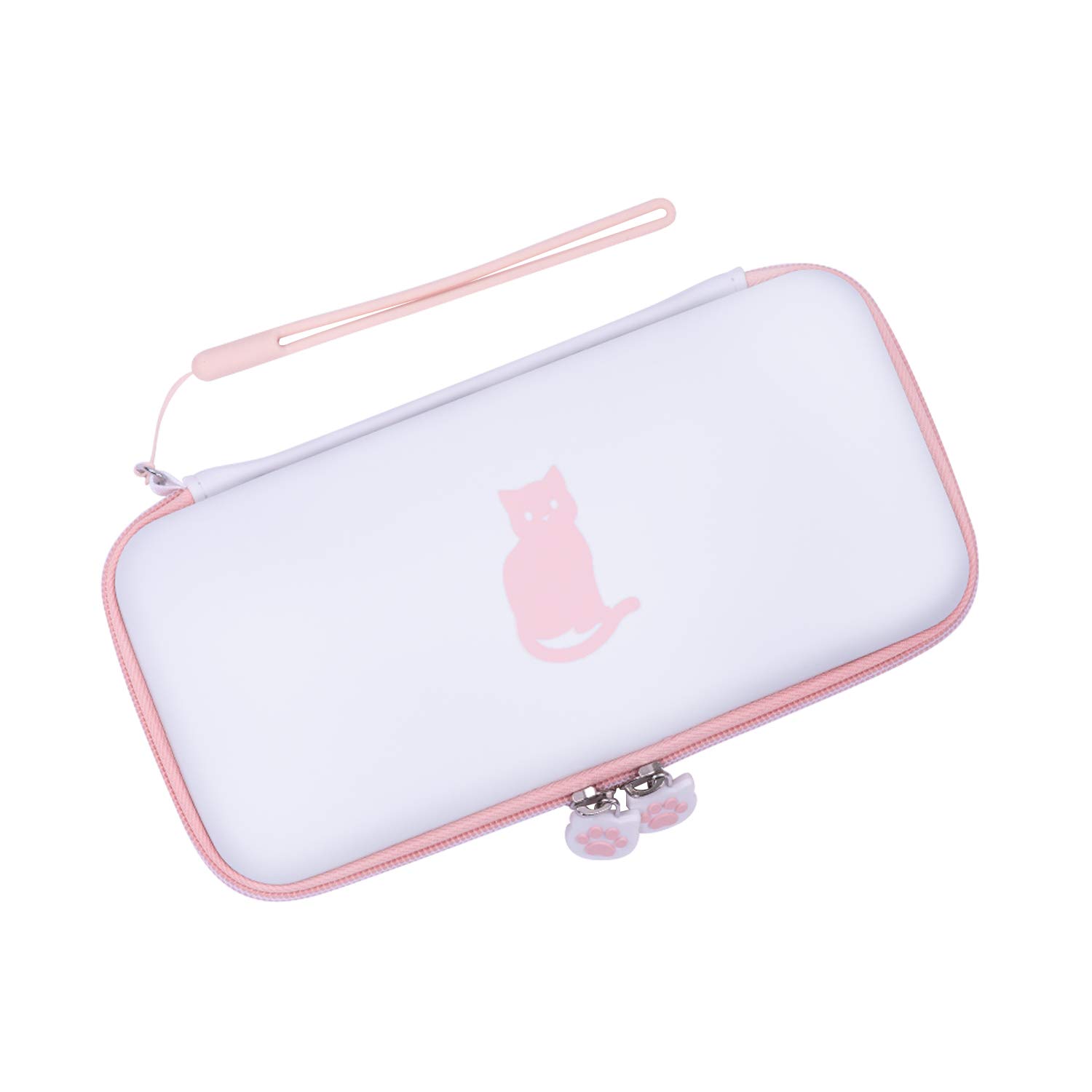 Geekshare Cute Paw Switch Lite Travel Carrying Case Compatible with Nintendo Switch Lite Games Hard Shell Portable Storage Bag for Switch Lite & Game Accessories (for Switch Lite)
