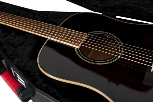 Gator Cases Molded Flight Case For Acoustic Dreadnought Guitars With TSA Approved Locking Latch; (GTSA-GTRDREAD)