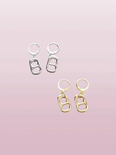 Gold Soda Tab Charm Earrings Plated (Gold Plated)