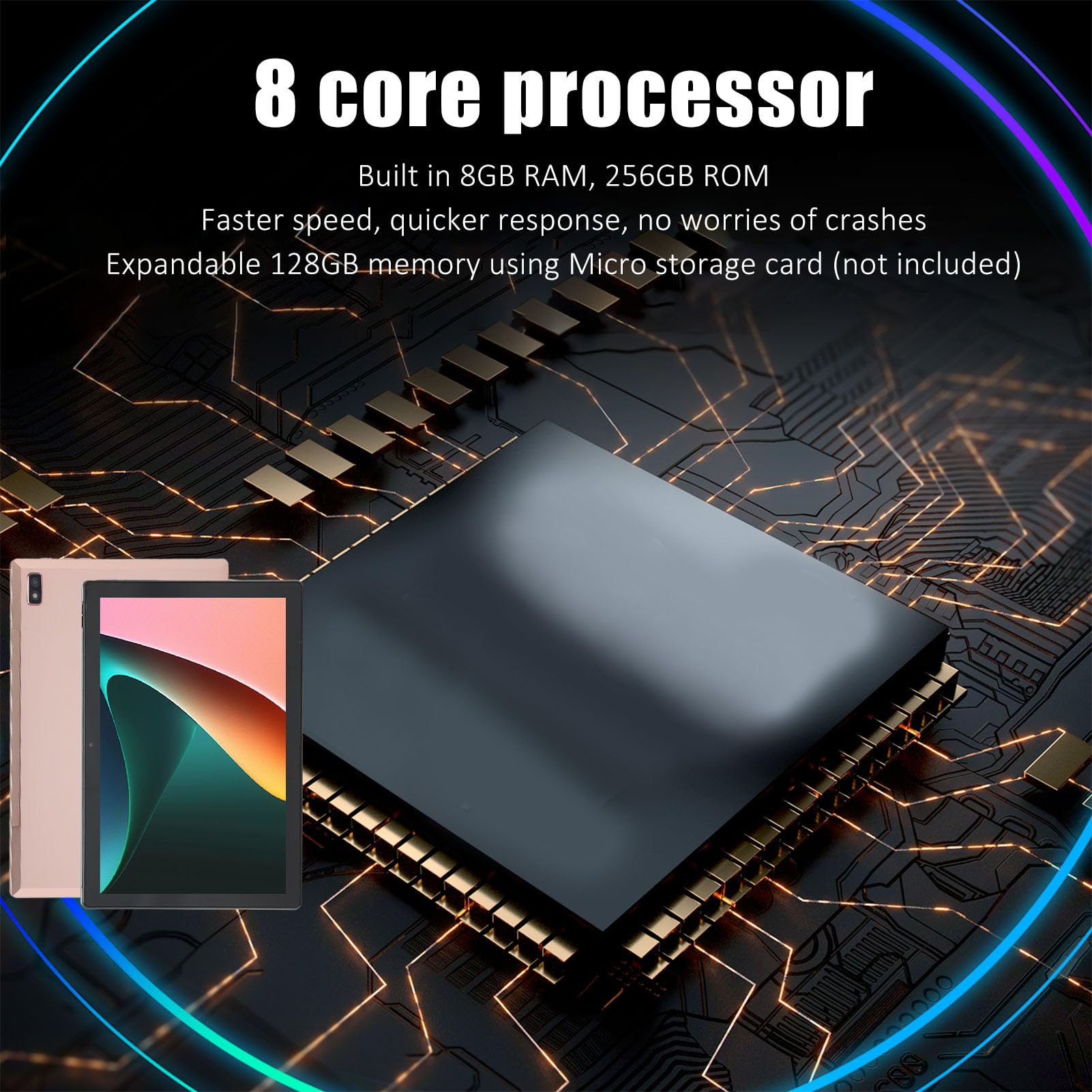 HEEPDD 2 in 1 Tablet 8 Core 2.4G 5G 100-240V HD Tablet Game with Dual Card Slot for Work (US Plug)