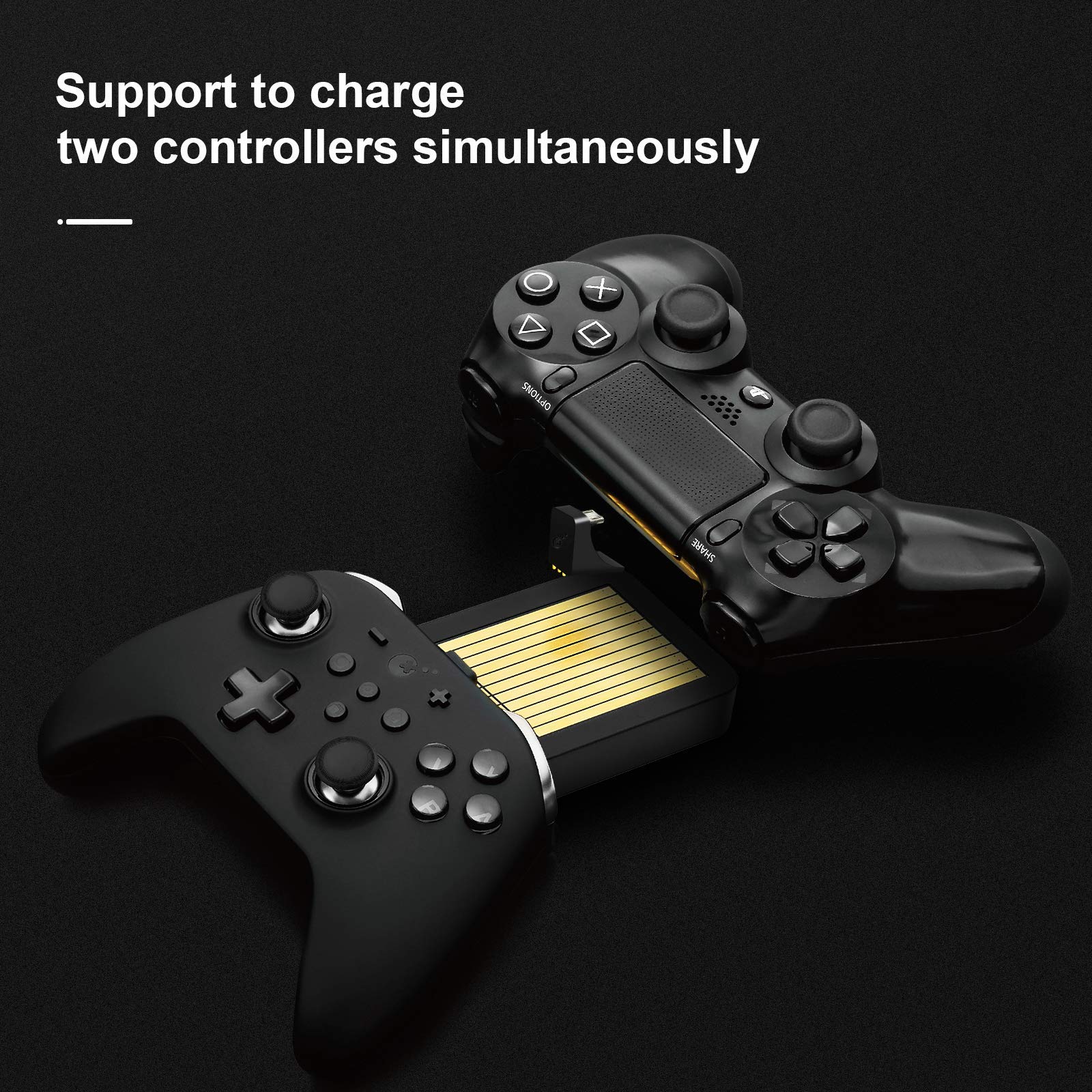 GuliKit PS4 Controller Charger, Controller Charging Station Dock for DualShock 4, For PlayStation 4 Charging Station for Playstation4 / PS4 / PS4 Slim / PS4 Pro Controller