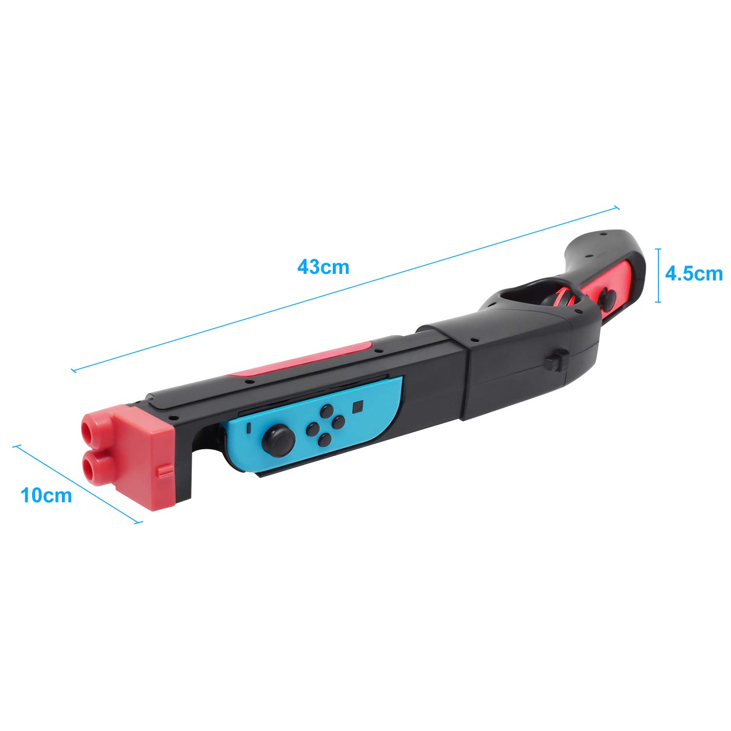 Game Gun Controller Compatible with Joy Cons Hand Grips Shooting Games Wolfenstein 2: The New Colossus, Big Buck Hunter Arcade - Compatible with Nintendo Switch/Switch OLED and Other Shooting Games