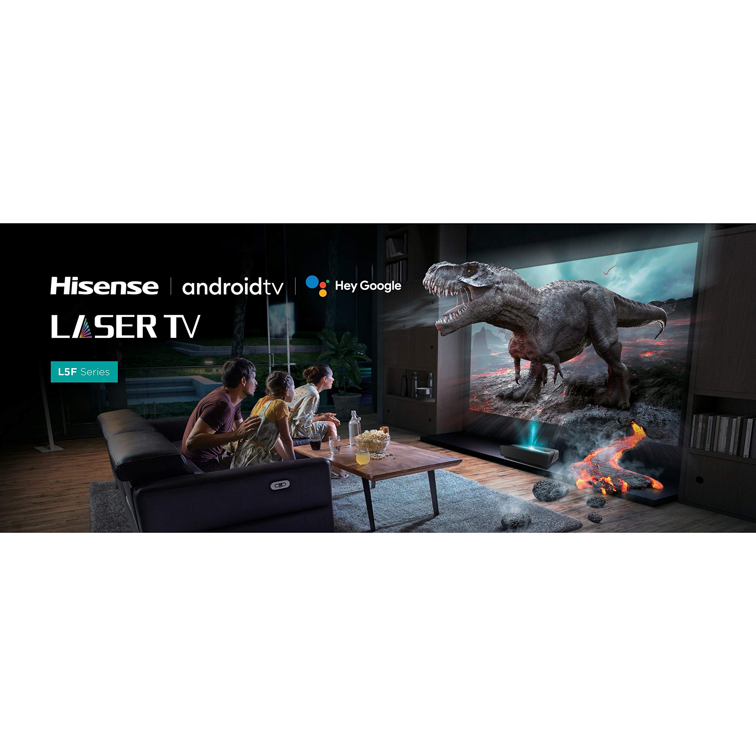 Hisense 100-Inch Class L5 Series 4K UHD Android Smart Laser TV with HDR 100L5F Home Theater Cinema Bundle with 100" ALR Screen + Deco Gear Pack of 3 HDMI Cables and TaskRabbit Installation Services