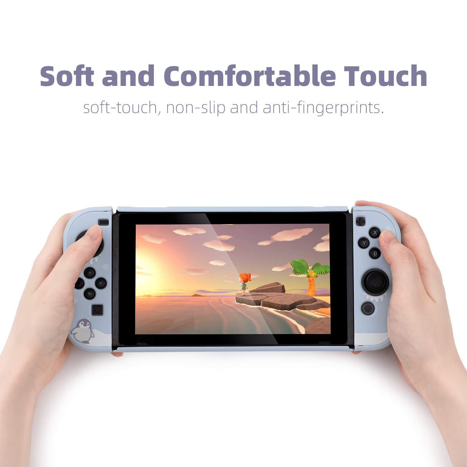 GeekShare Protective Case Slim Cover Case Compatible with Nintendo Switch and Joy Con - Shock-Absorption and Anti-Scratch (Penguin)