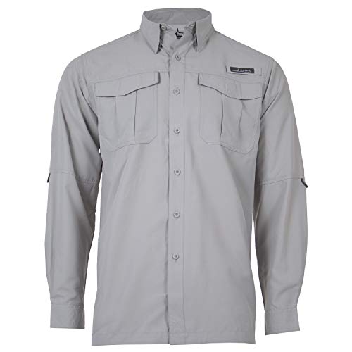 HABIT Men's Belcoast Long Sleeve River Guide Fishing Shirt, Dusk (High Rise), Large