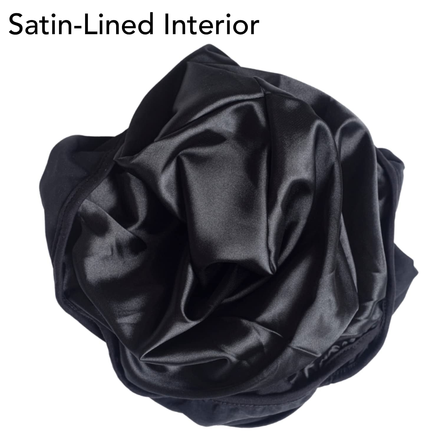 Hairbrella Lite Women’s Rain Hat - Satin-Lined Waterproof Hair Protection with Adjustable Strap, Packable Black