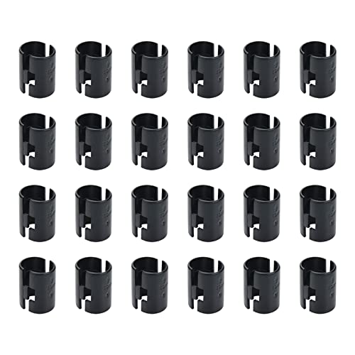Geesatis Shelves Parts 12 Set / 24 Pack Wire Shelving Shelf Lock Clips Black Split Sleeves Shelving Metal Rack Locking Metro Clip for Diameter 3/4 Inch / 19mm Shelving