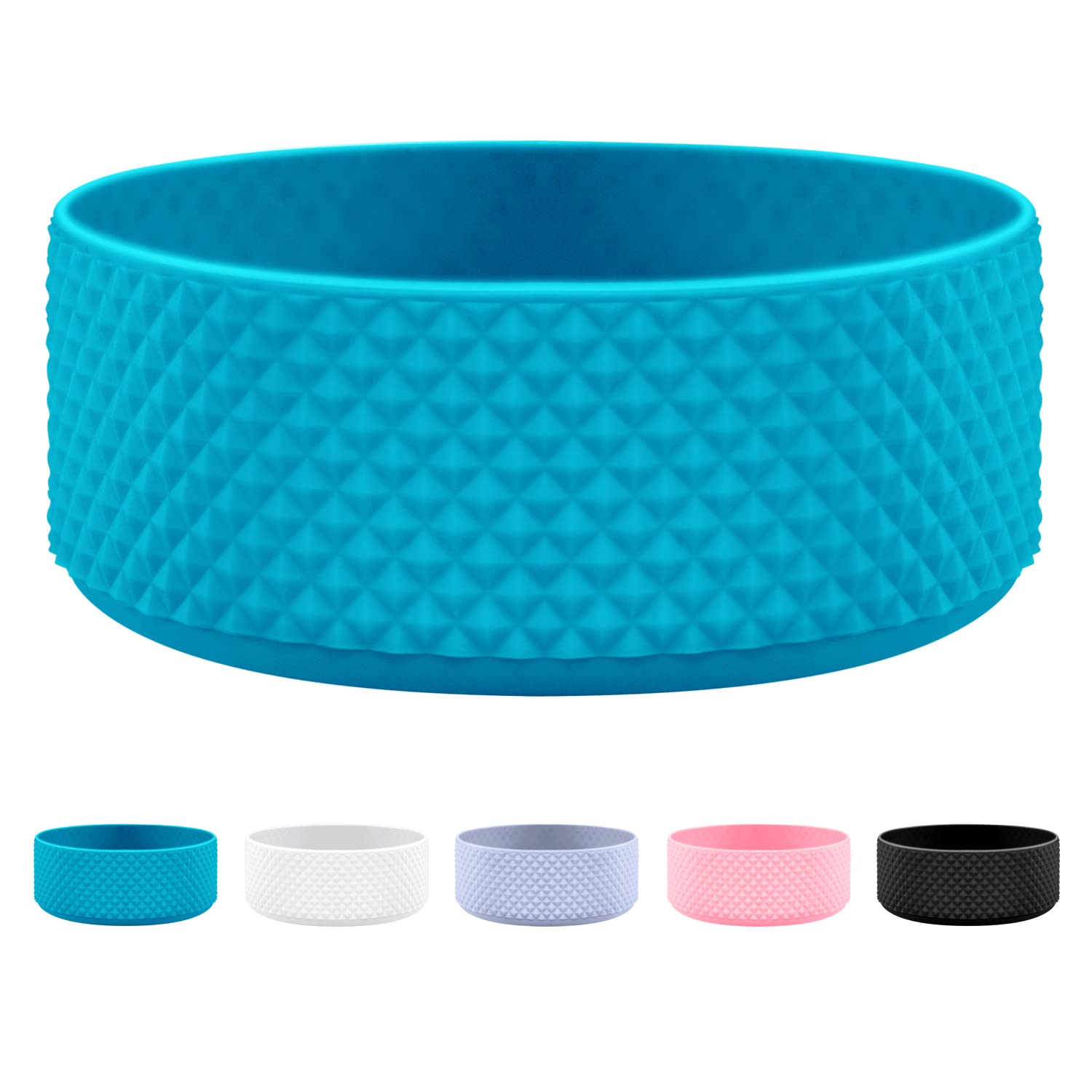 GLINK Bottle Boot, Compatible with Hydro Flask 2.0 Wide Mouth 64 oz Water Bottle and Others, Protective Silicone Bottom Sleeve Cover, Anti-Slip Flex Boot with Diamond Texture (Laguna)