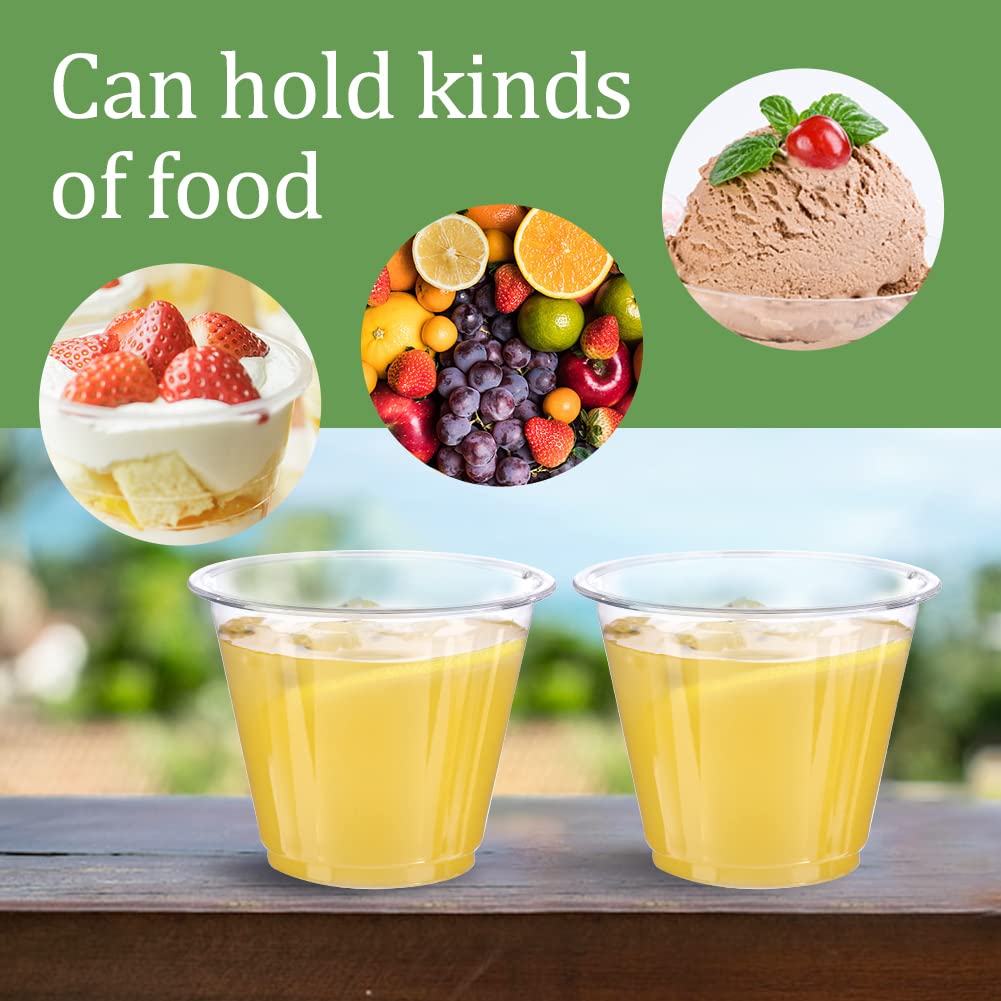 Huaiid 9 oz Clear Plastic Cups, Disposable Plastic Cups, PET Cups,Drinking Cups,Dessert Cups,Suitable for Juices,Drinking, Picnic, and Party[50 Count]