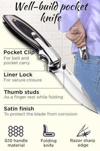 Grand Way Customized pocket Knife – Customized Gifts – Men’s Unique Knife for Him – Best Custom Knives – Cool Engraved Present for Husband Boyfriend – Gift for Birthday 04003 PS