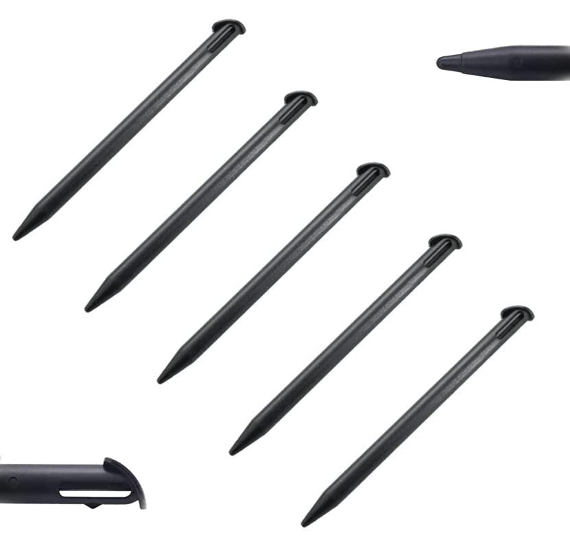 GJCC 5Pcs 3dsxl Stylus Pens Game Accessory for New 3DS XL 2015 High Accuracy Sensitive Plastic Slot Pen Set Replacement Touch Screen ( Black ) for Nintendo Compatible Nin-tendo playstable Computer