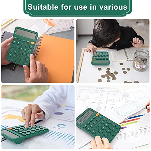 Standard Calculator 12 Digit,6.2 * 4.2in Desktop Large Display and Buttons,Calculator with Large LCD Display for Office,School, Home & Business Use,Automatic Sleep,15 °Tilt Screen (Green)