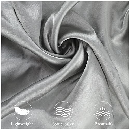 Satin Pillowcase for Zelimun Cervical Pillow Only, Ergonomic Pillow Case, Smooth & Soft Pillowcase for Sleeping Pillow, Gray Pillow Cover with Zipper