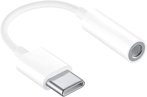 USB Type C to 3.5mm Headphone Jack Adapter, YNCRIS Audio Adapter USB C to AUX Dongle Cable - White
