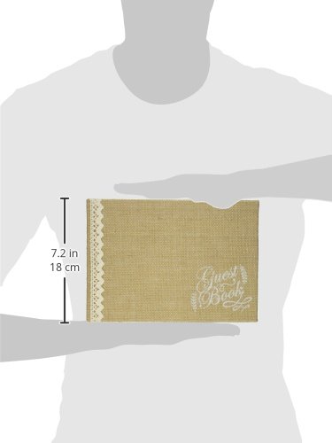 Ginger Ray Hessian and Lace Trimmed Burlap Wedding Guest Book, Vintage Affair