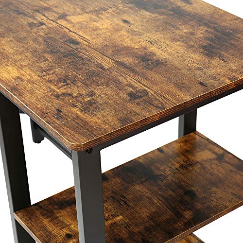 Wodeer L Shaped Computer Desk with Storage Shelves Corner Gaming Desk Writing Study Table Home Office Workstation Wood & Metal (Rustic Brown)